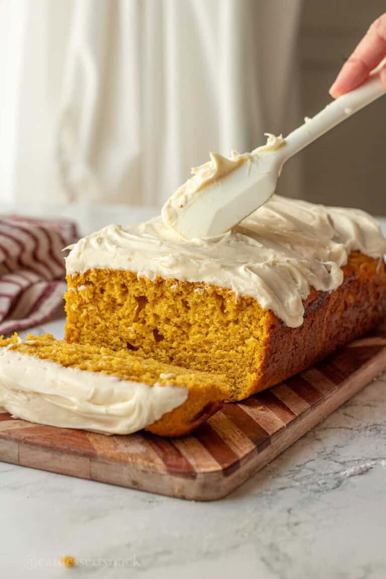 Pumpkin Bread with Cream Cheese Frosting | Eat Dessert Snack