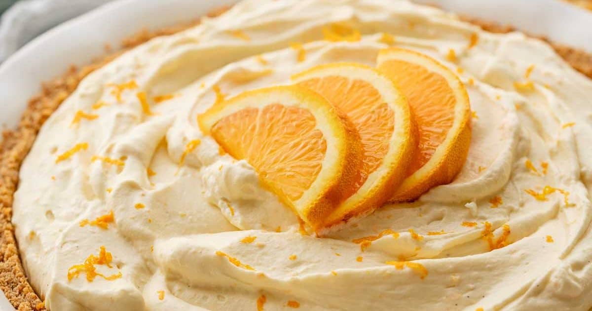 Creamy Orange Pie with Graham Cracker Crust | Eat Dessert Snack