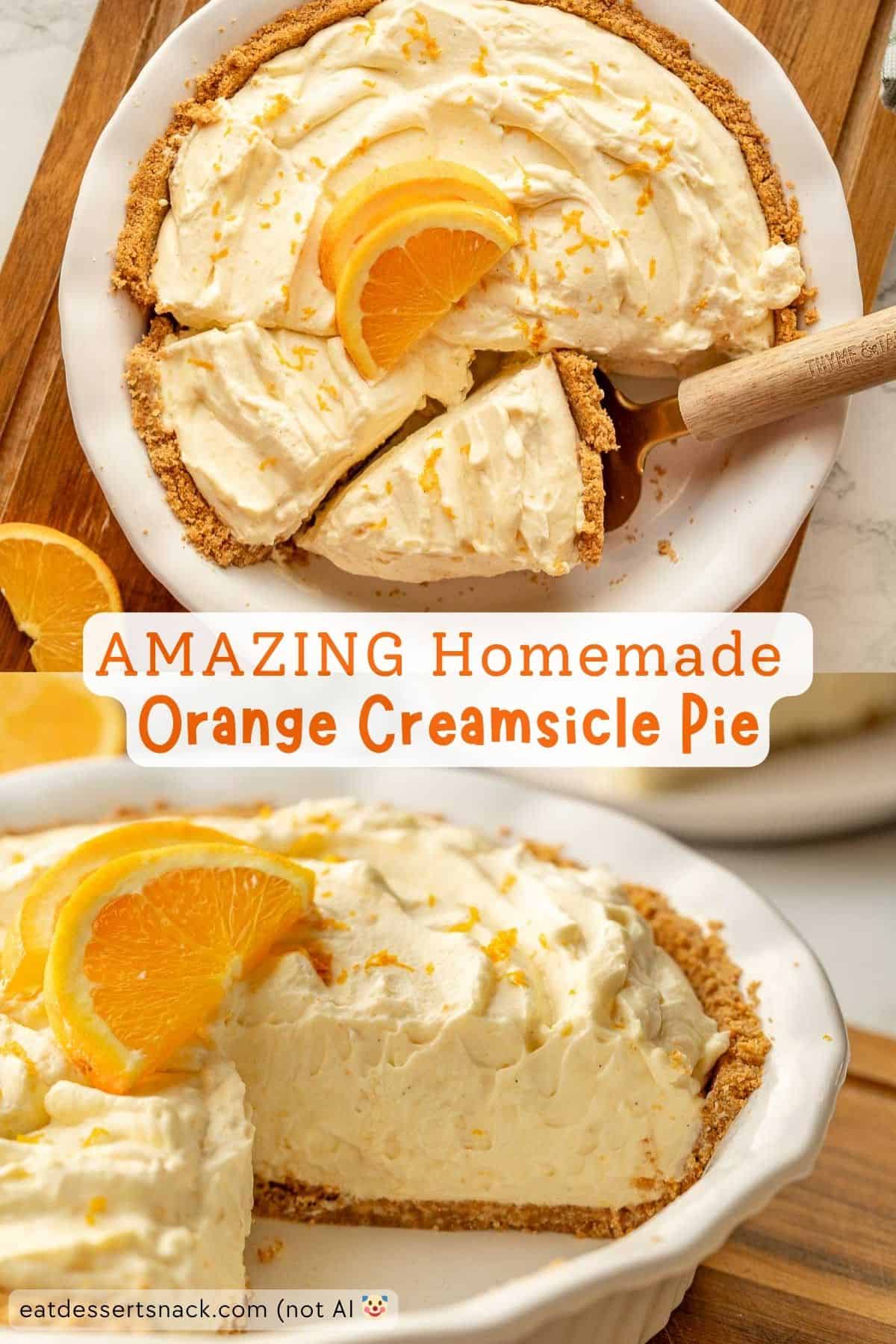 Creamy Orange Pie with Graham Cracker Crust | Eat Dessert Snack
