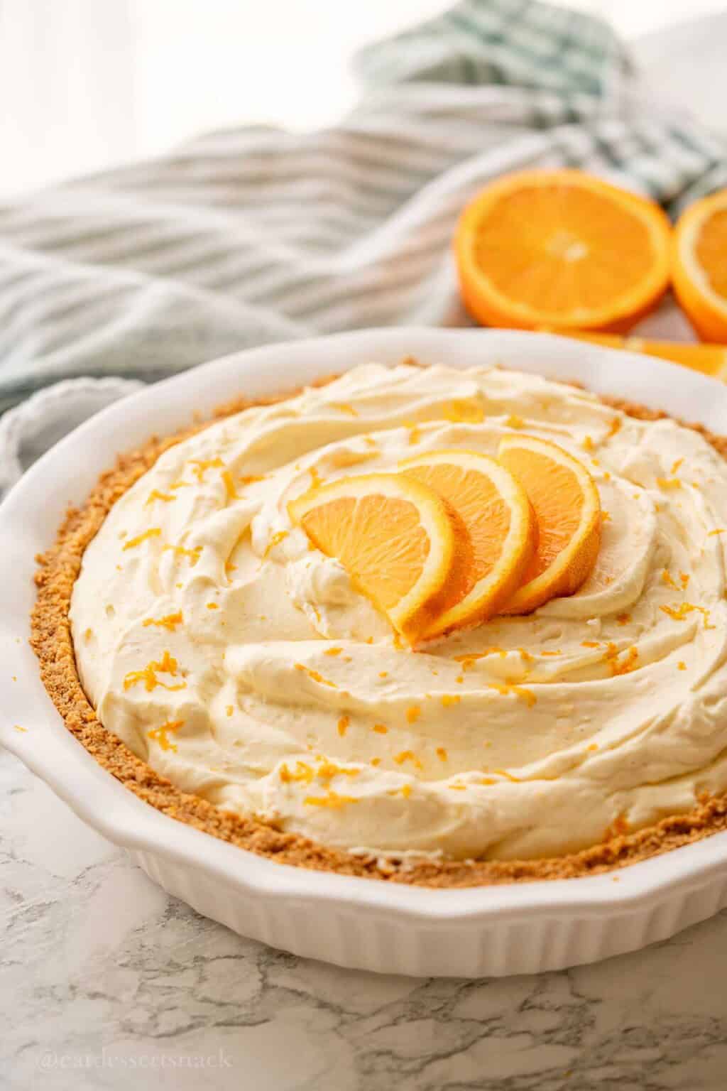 Creamy Orange Pie with Graham Cracker Crust | Eat Dessert Snack